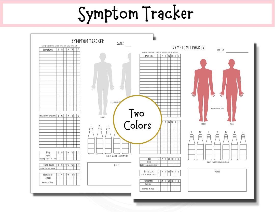 Chronic Illness Symptom Tracker, Digital Download, Medical Symptom ...