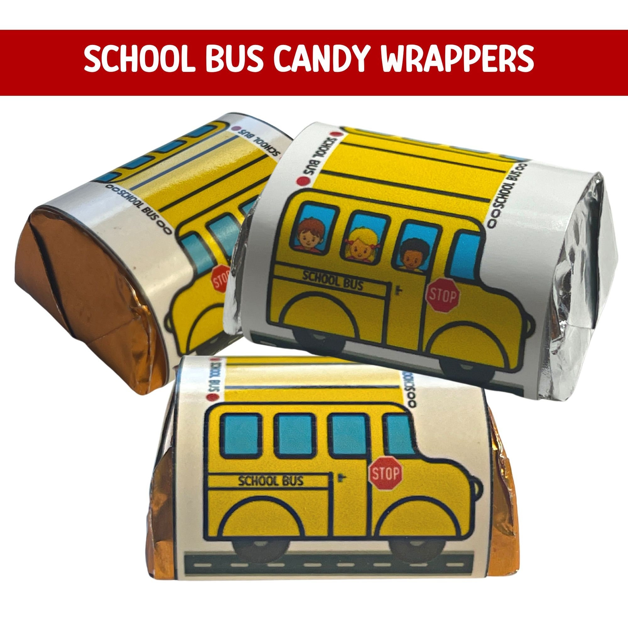 School Bus Candy Wrappers Small Size Candy Labels School Bus - Etsy