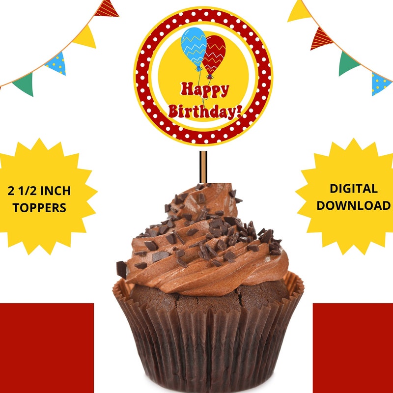 Blue Cupcake Toppers - Etsy