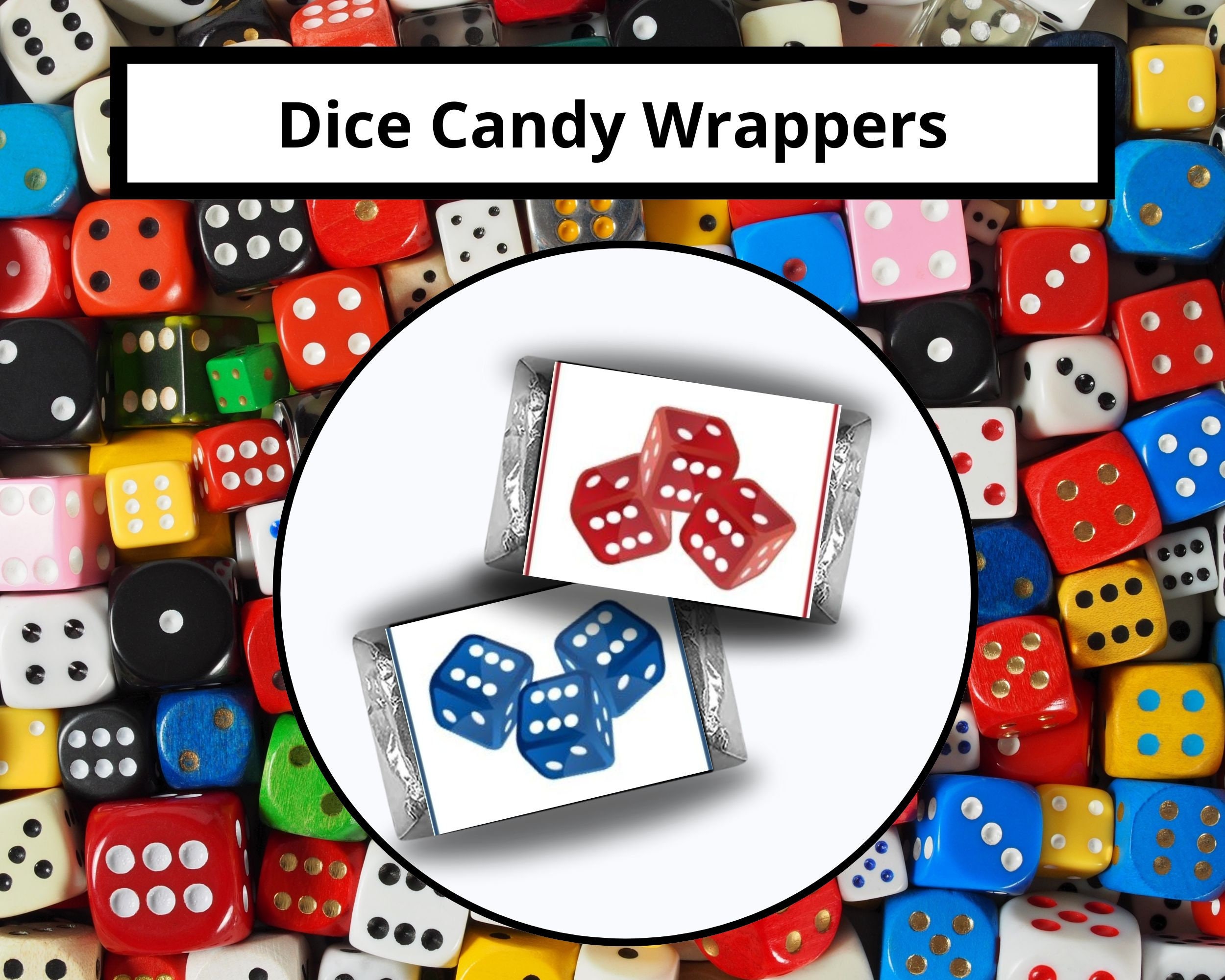Dice Candy Wrappers, Miniature Size Candy Labels, Family Game Night ...