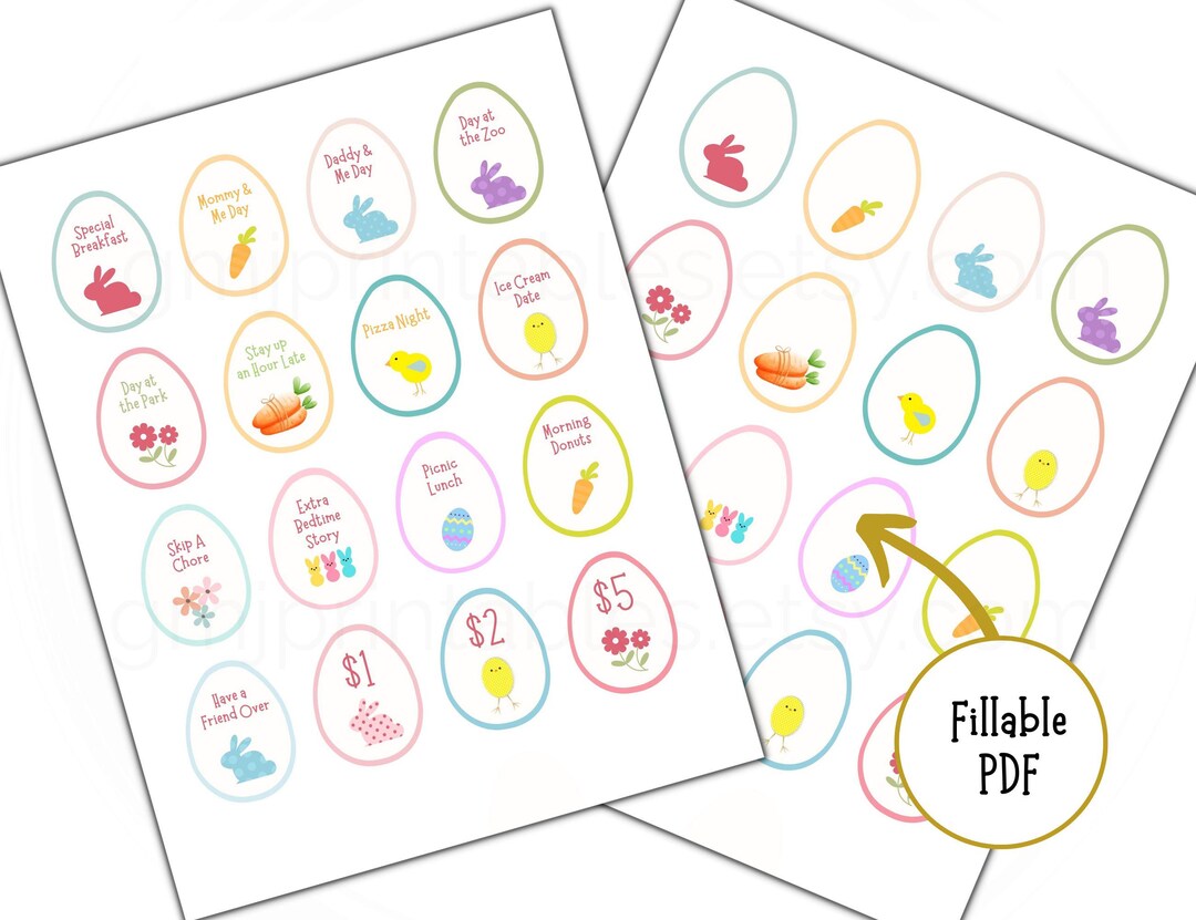 Easter Egg Tokens, Printable Easter Reward Token, Easter Basket ...