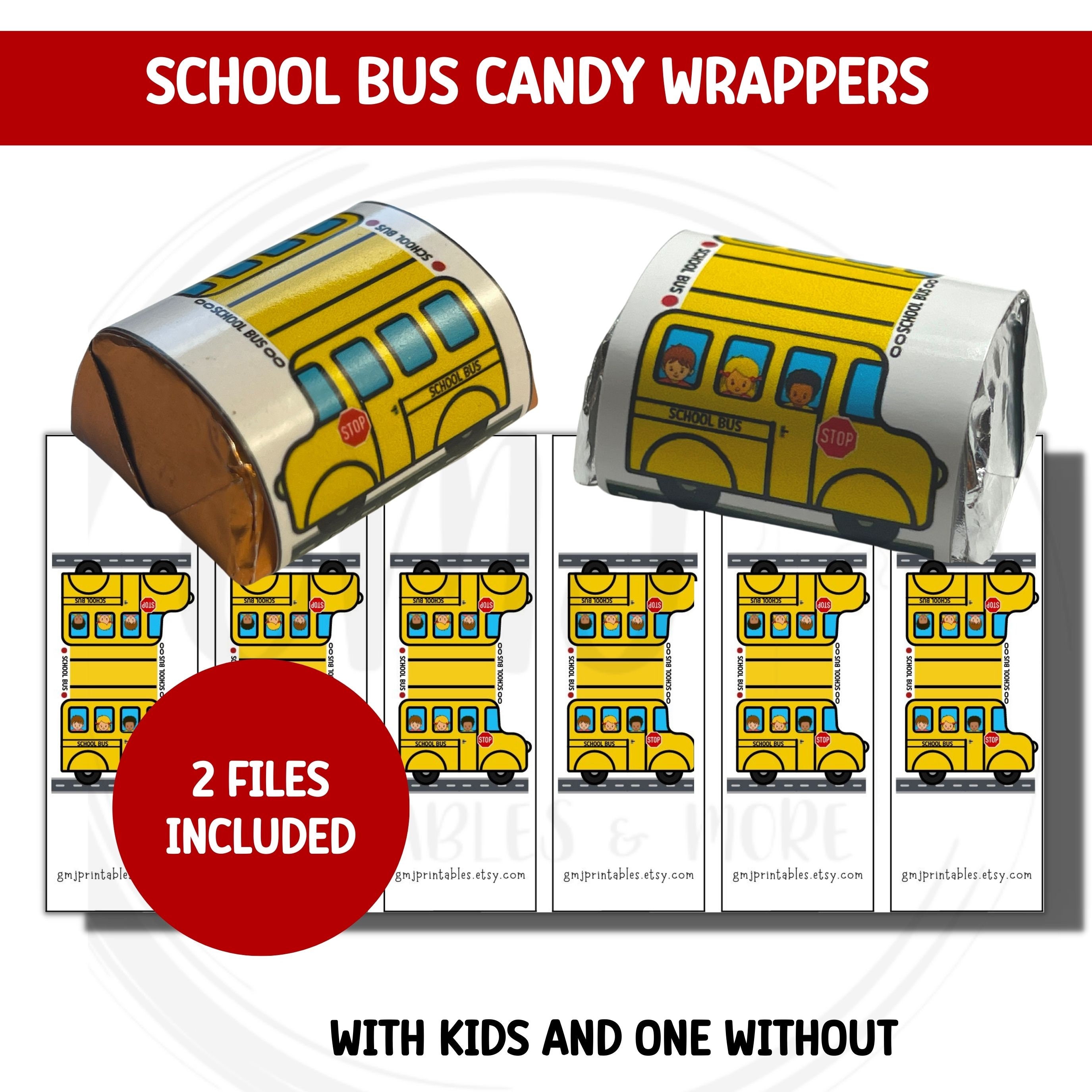 School Bus Candy Wrappers Small Size Candy Labels School Bus - Etsy