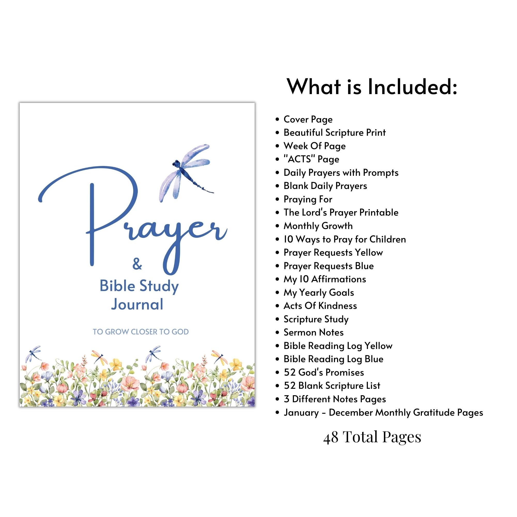 Prayer Journal Printable, Bible Study Notes, Gratitude Journal, Bible ...