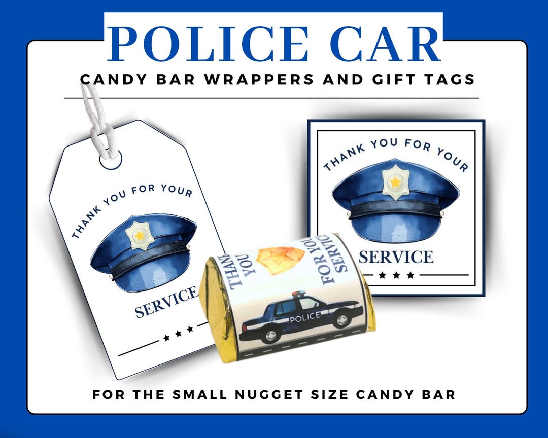 Police Retirement Candy Wrappers and Gift Tags Bundle, Law Enforcement ...