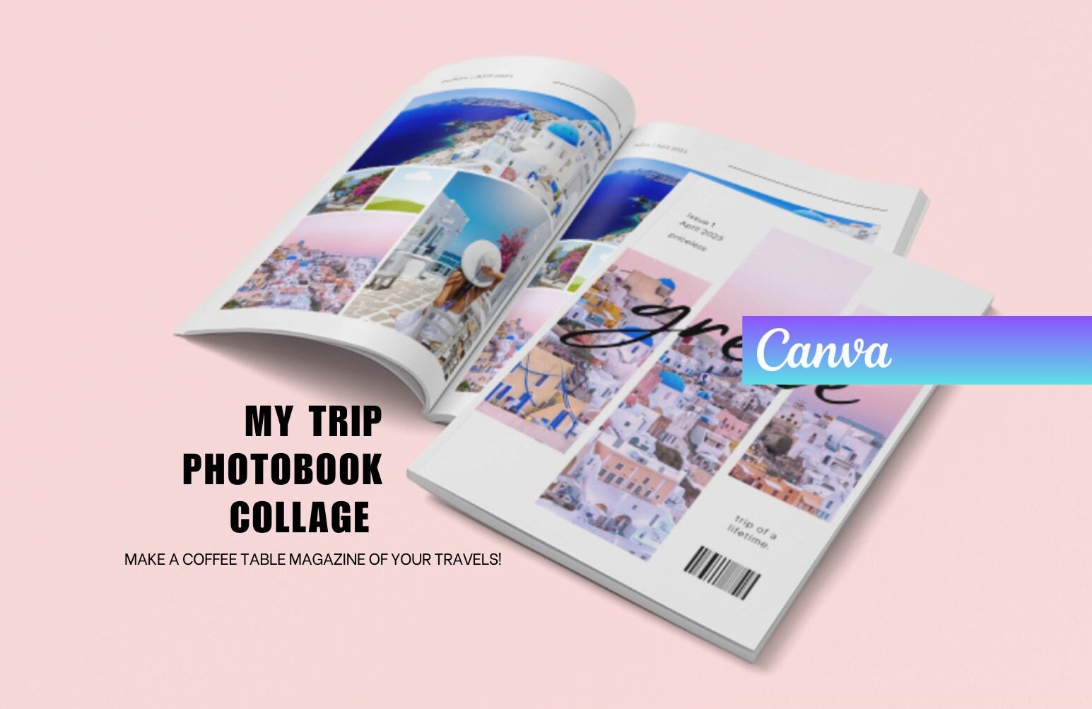 Collage Travel Photo Magazine, Canva Digital Download, Trip Magazine ...