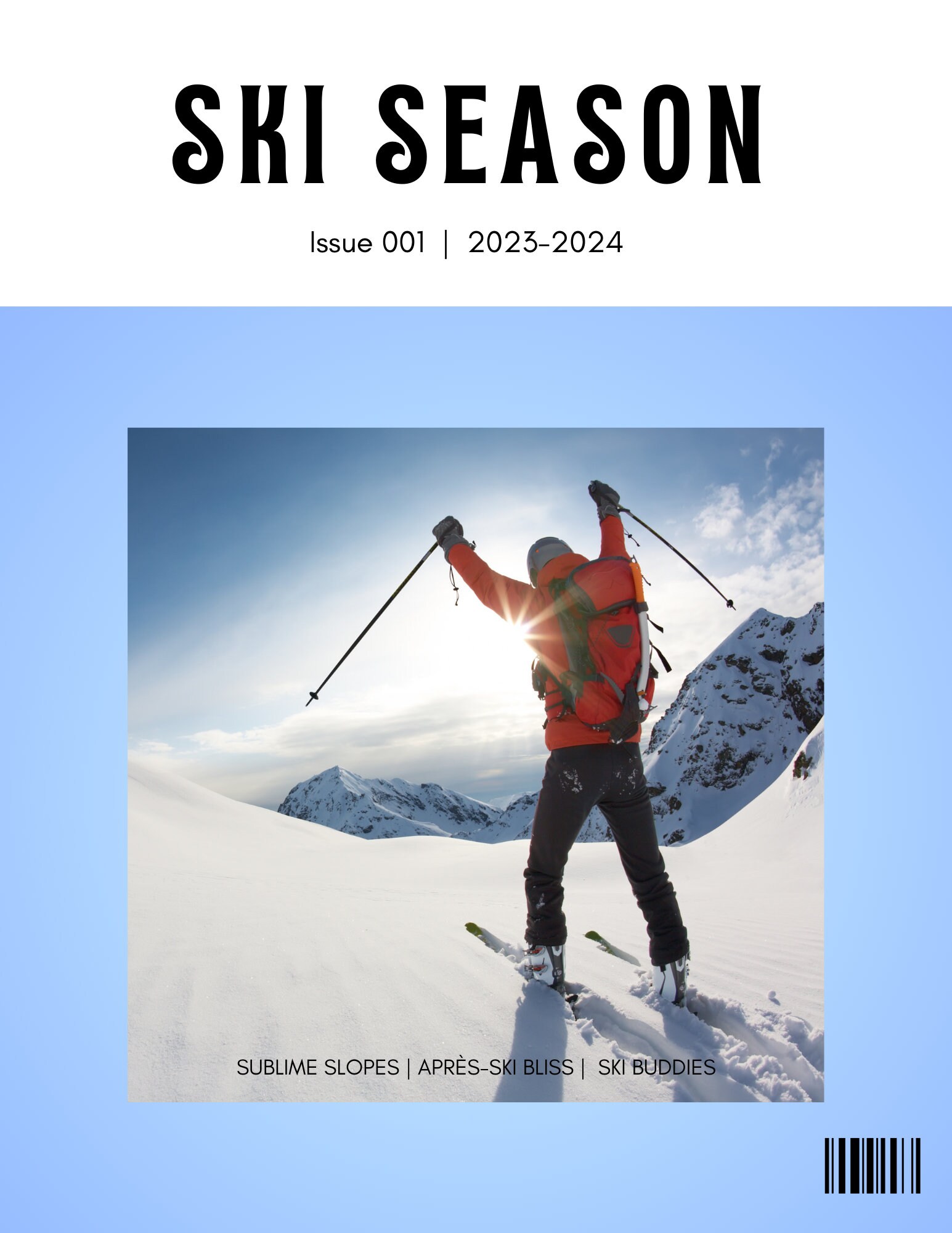 Ski Trip Photo Magazine Template, Canva Digital Download, Trip Magazine ...