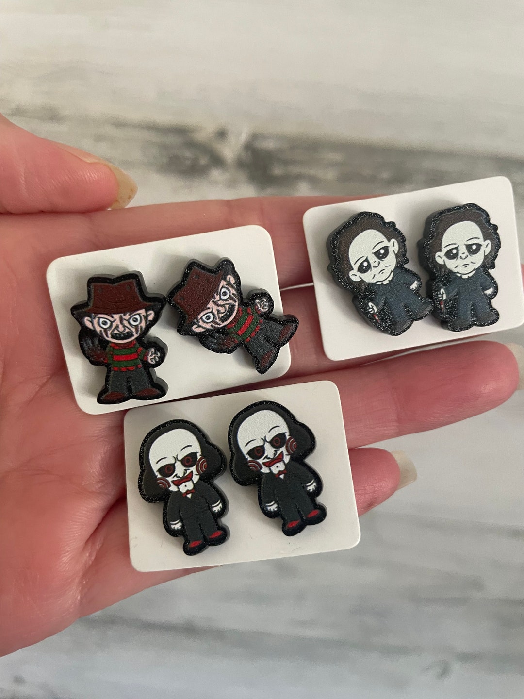 Horror Earrings Horror Movie Characters Killer Post Stud Earrings ...