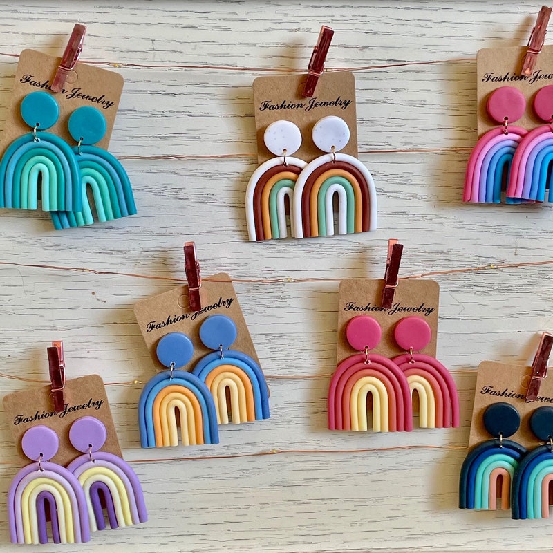 Rainbow Earrings - Etsy