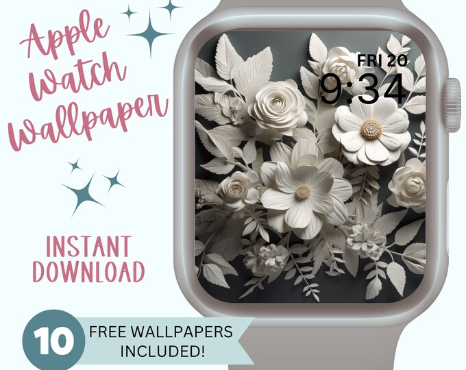 3D Flower Apple Watch Wallpaper, Floral Apple Watch Face, Smart Watch ...