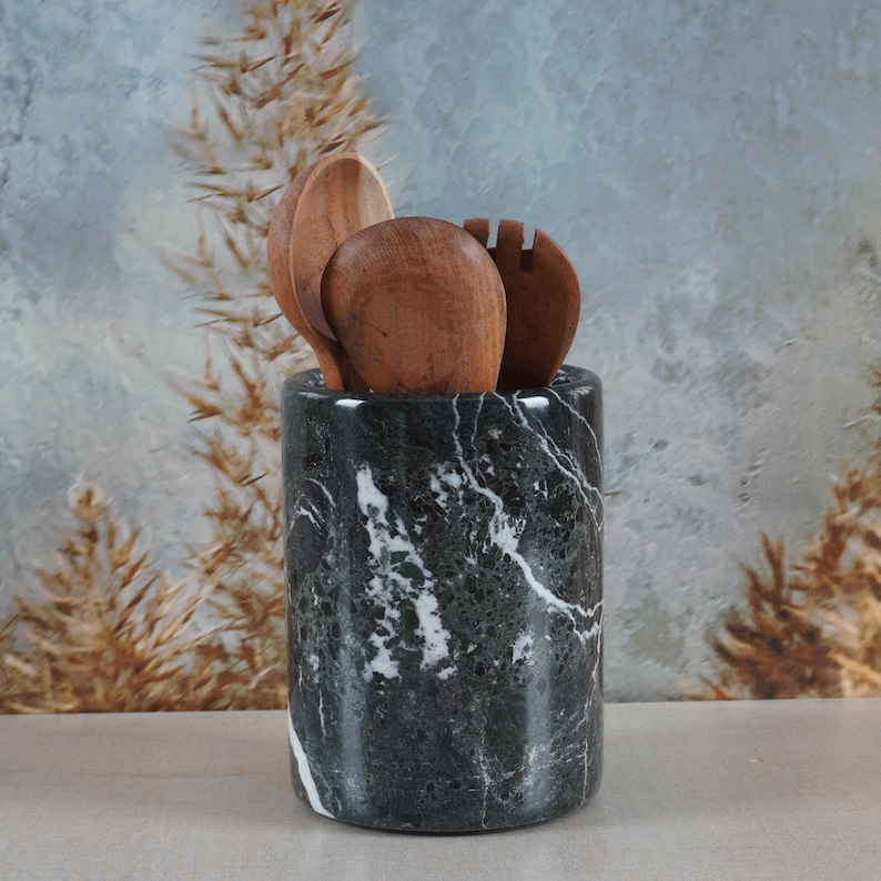 Utensil Holder Countertop Marble Kitchen Utensils Set Organizer - 13.97 ...