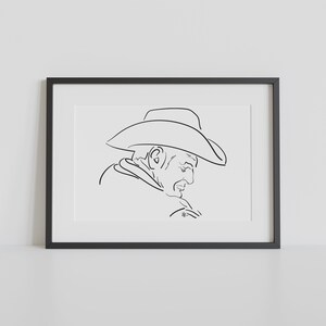 Lines of Life Collection. Hand Traced Cowboy Line Art Printable. - Etsy
