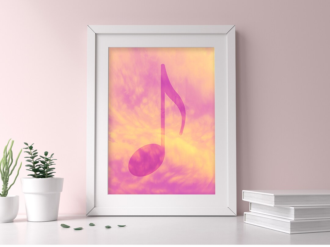 Pink Music Note, Kids Art Poster, Wall Art Décor Collection, Bedroom ...