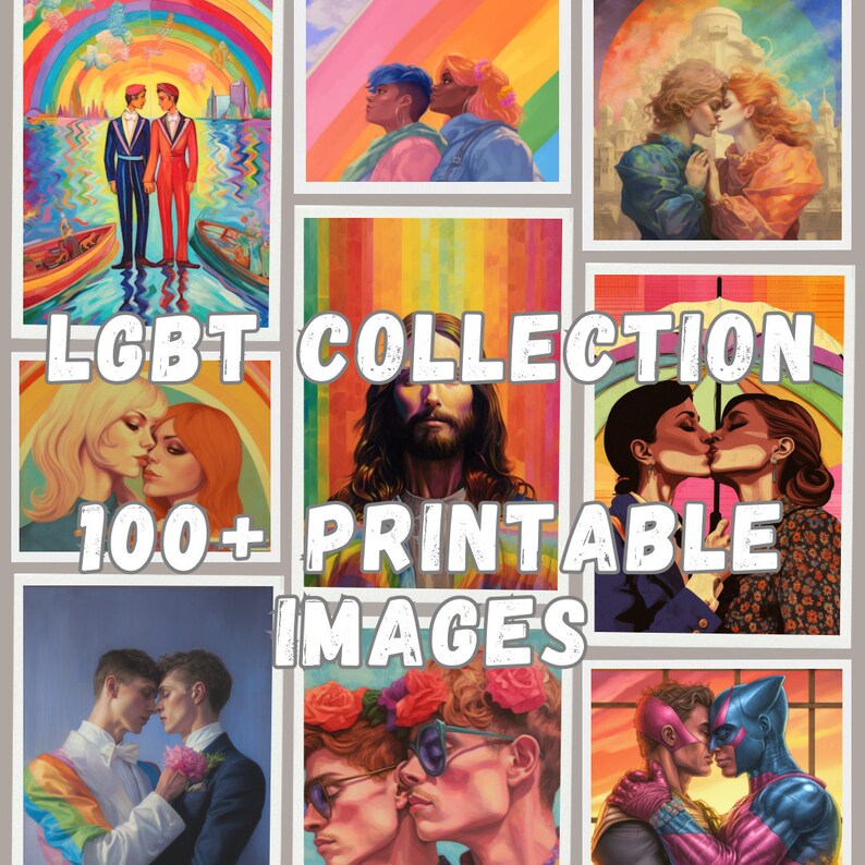 100 Digital Images LGBT Pride, LGBTQ Community BIG Bundle, Gay Ally Art ...