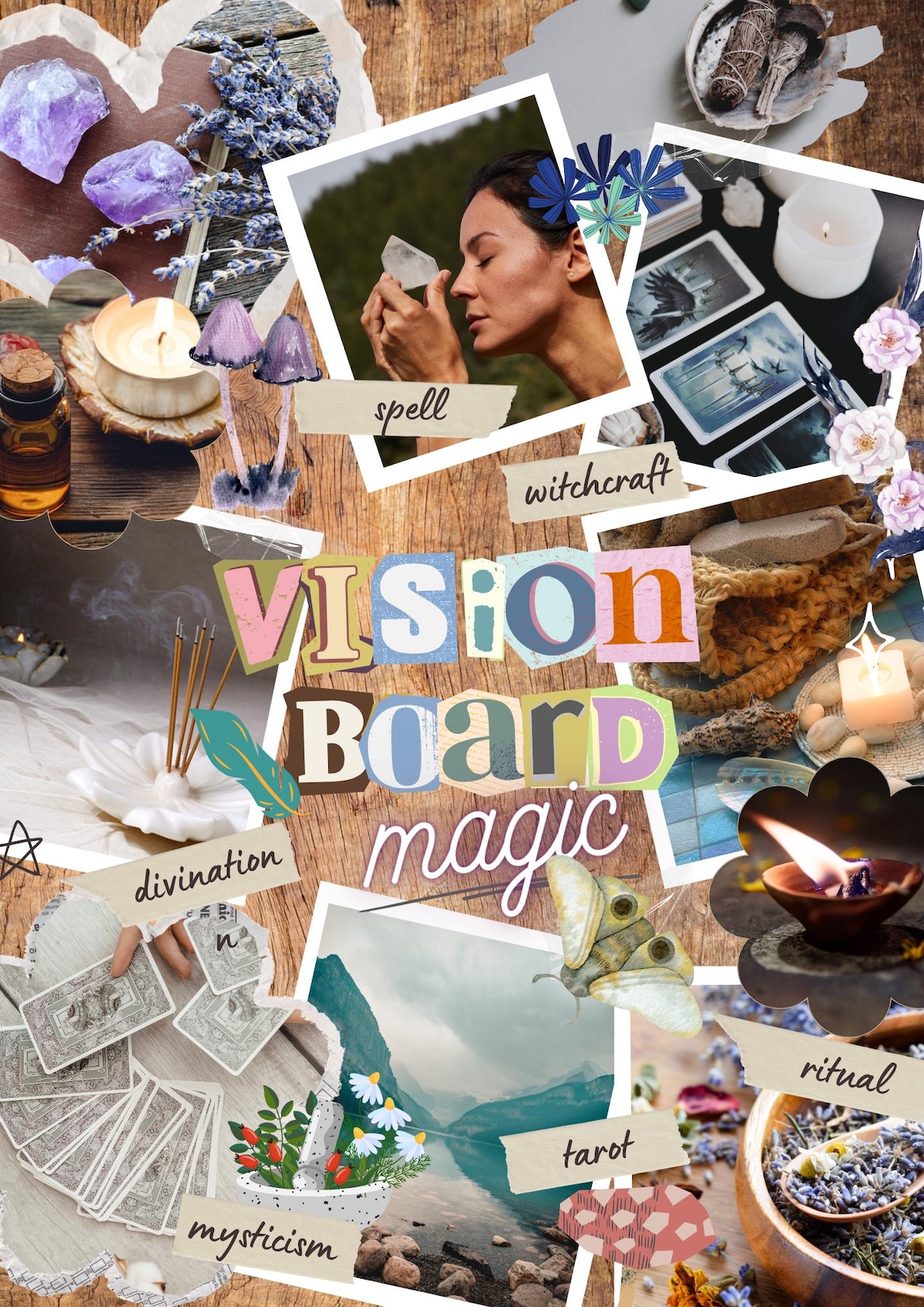 Magical Vision Board: Witchy, Spiritual, Vintage, Mystical, Witchcraft ...