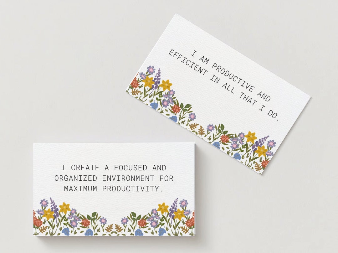 100 Affirmation Cards, Enhancing Focus and Productivity, Deck of Affirmations, Motivational ...