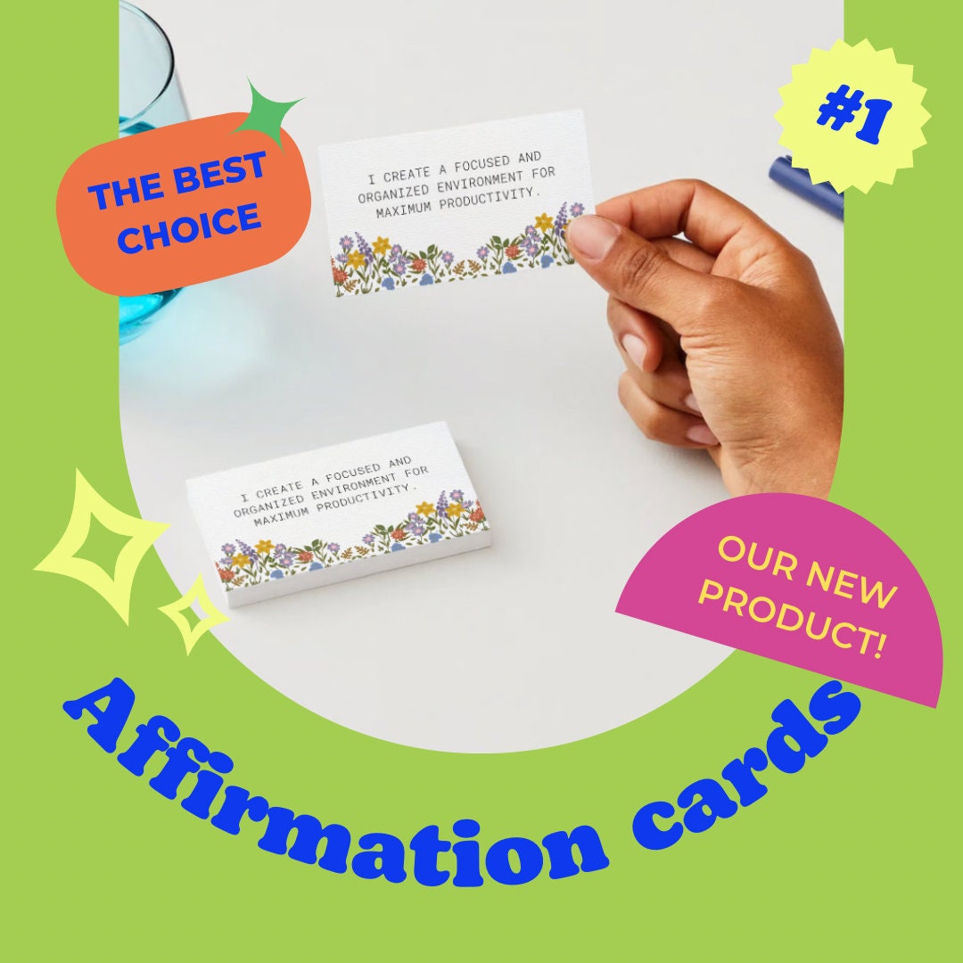 100 Affirmation Cards, Enhancing Focus and Productivity, Deck of ...