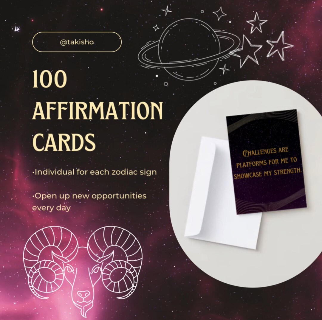 100 Aries Sun Sign Affirmation Cards: Embrace Your Inner Trailblazer ...
