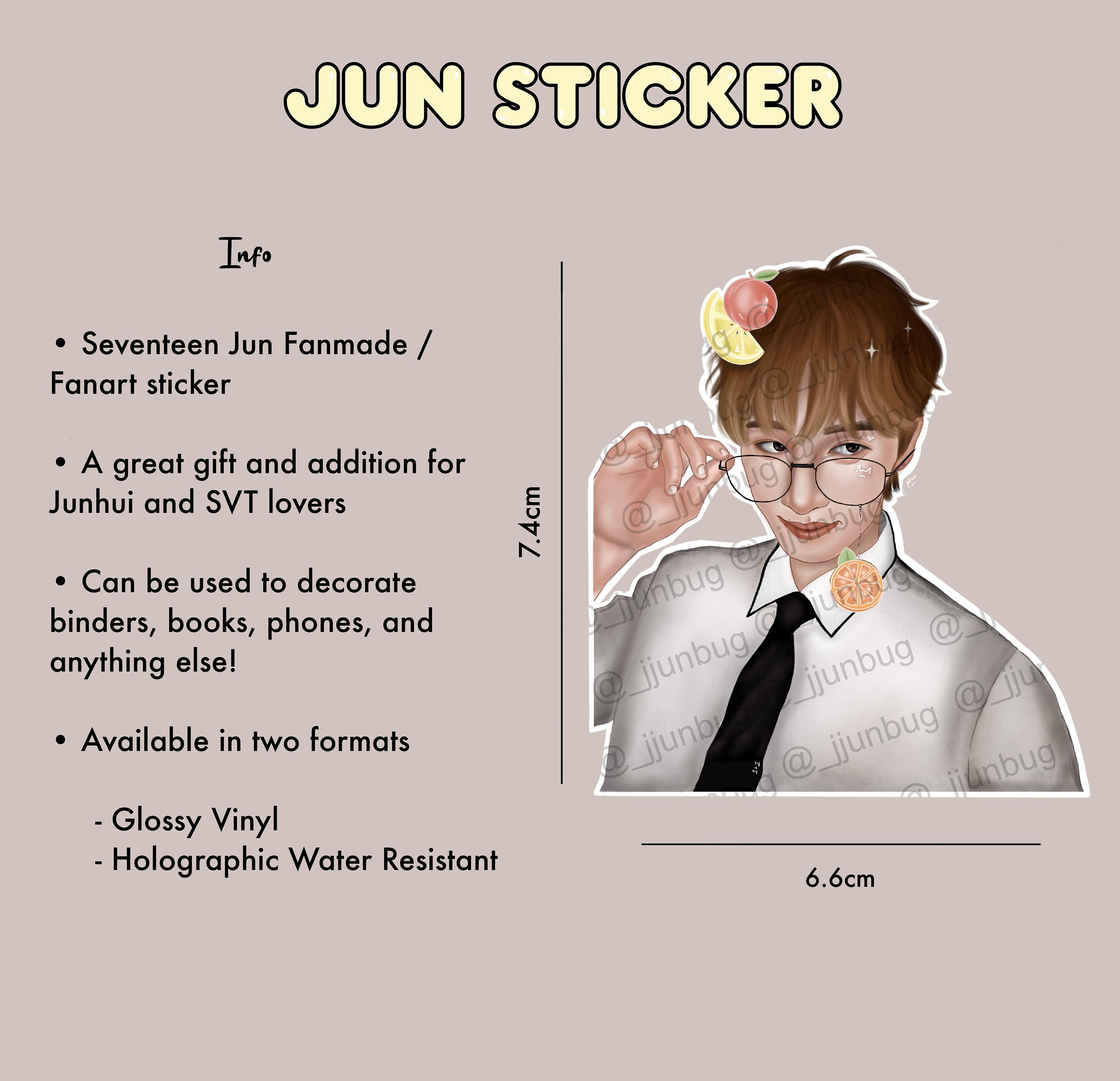 Seventeen Jun Sticker Fanmade / Fanart Vinyl Sticker - Etsy