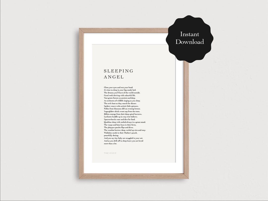 Good Night Baby Poem – Nursery Wall Art Printable for Girls or Boys ...