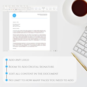 Professional Letter Template - Editable Printable Business Customer ...