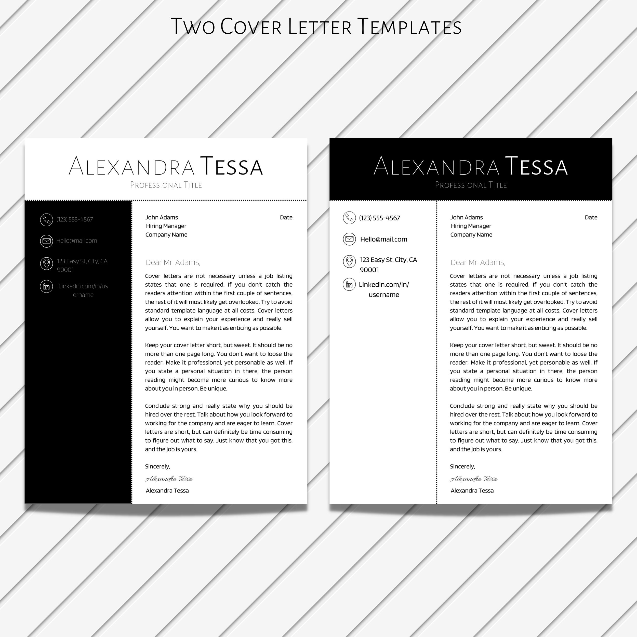 Modern Professional Resume Template Canva, Cover Letter Template ...
