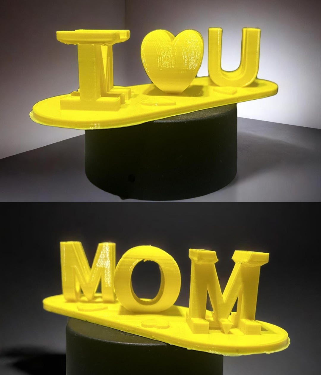 I LOVE U MOM/DAD 3D Printed Ambigram, Perfect Gift for Mom and Dad ...