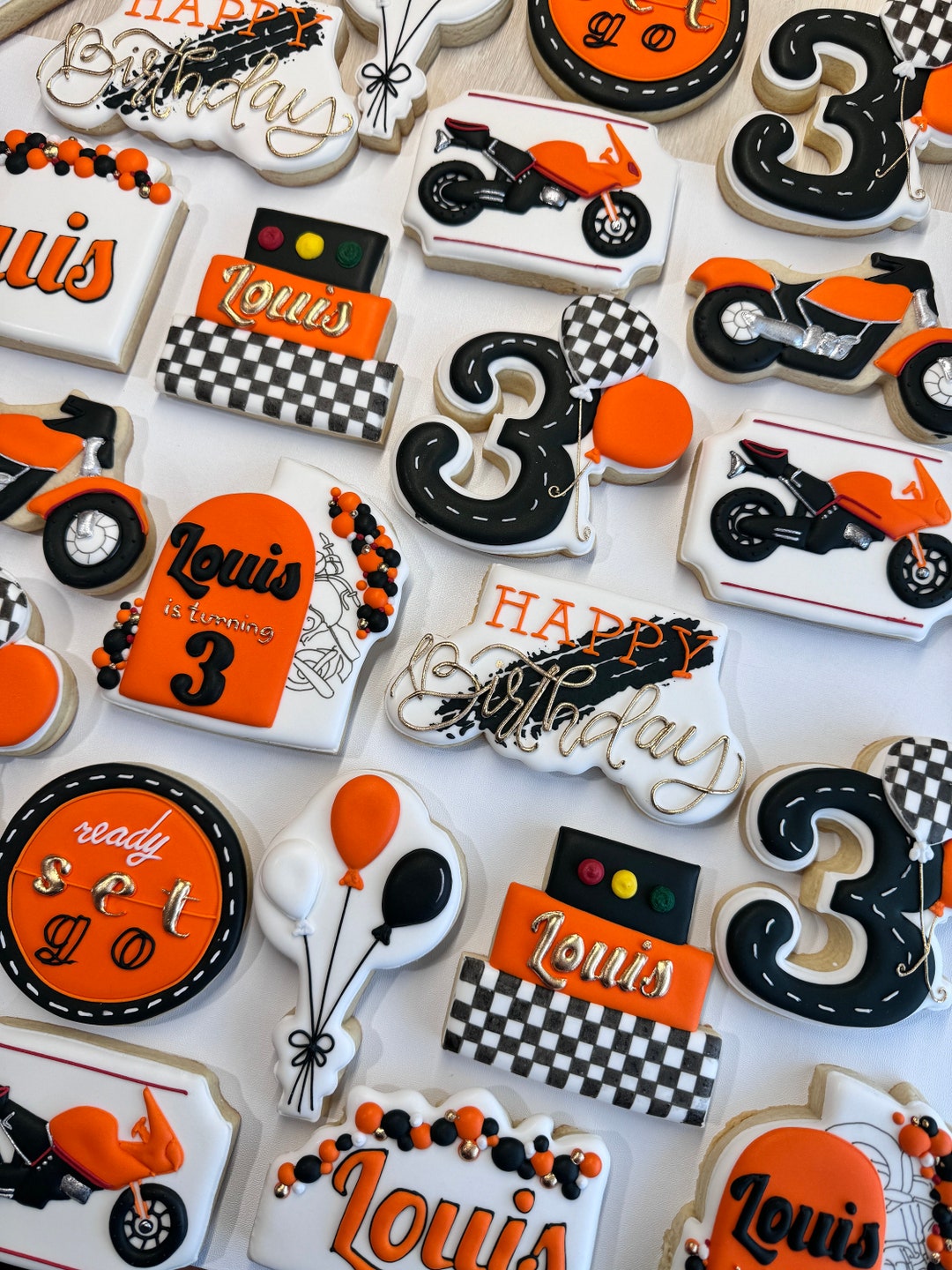 Racing Cookies Set/ Motorcycle Cookies/ Fast Three Cookies / Grand Tree ...