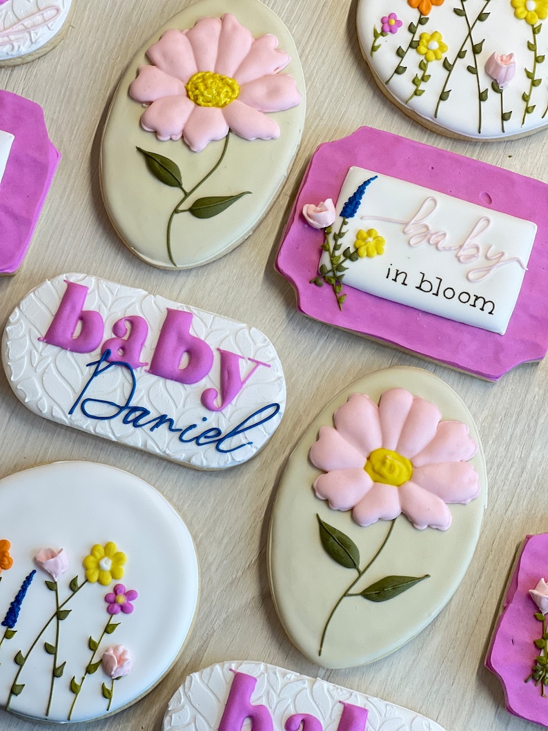 Baby in Bloom / Wildflower Sugar Cookies/favors. - Etsy