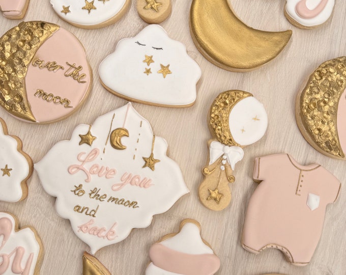 Over the Moon Baby Shower Cookies/ Twinkle Twinkle Little Star Favors ...