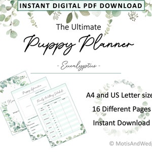 Ultimate Puppy Pet Planner Bundle - Eucalyptus - Instant Digital ...