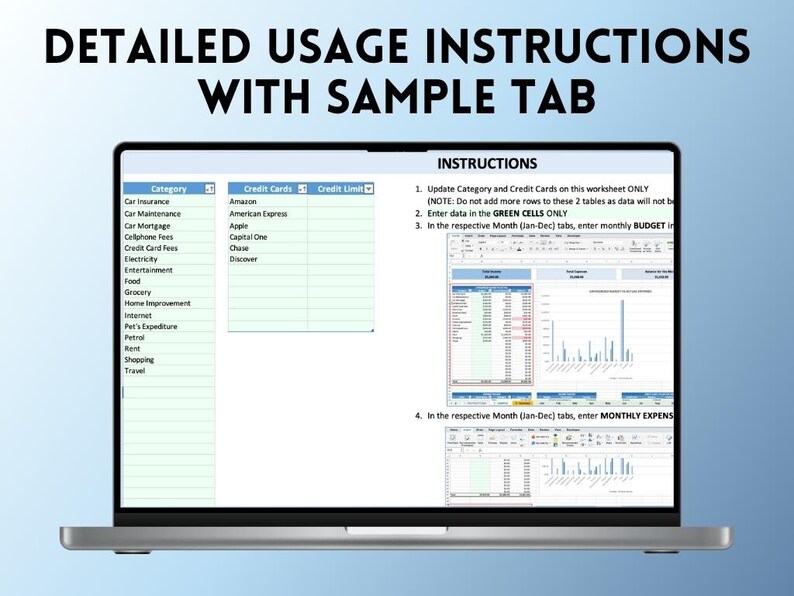Monthly Budget Tracker Worksheet With Credit Card Utilization ...