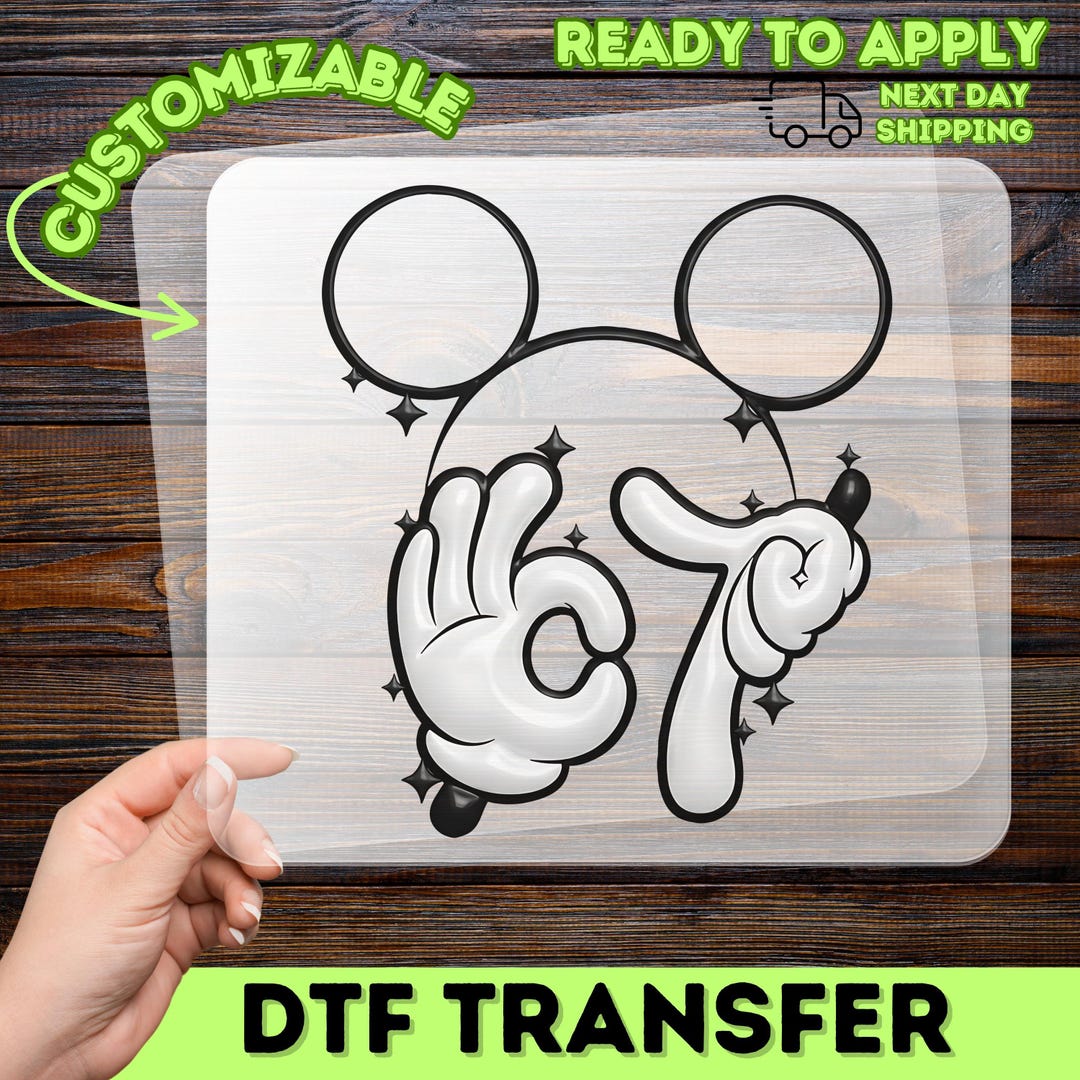 Nostalgic Cartoon Hand Gesture DTF Transfer, Retro Animation Iron-on ...