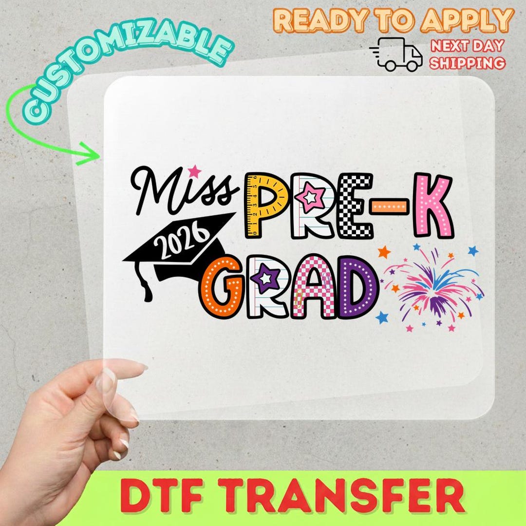 Pre-k Grad DTF Transfer, Graduation Celebration Ready-to-press ...