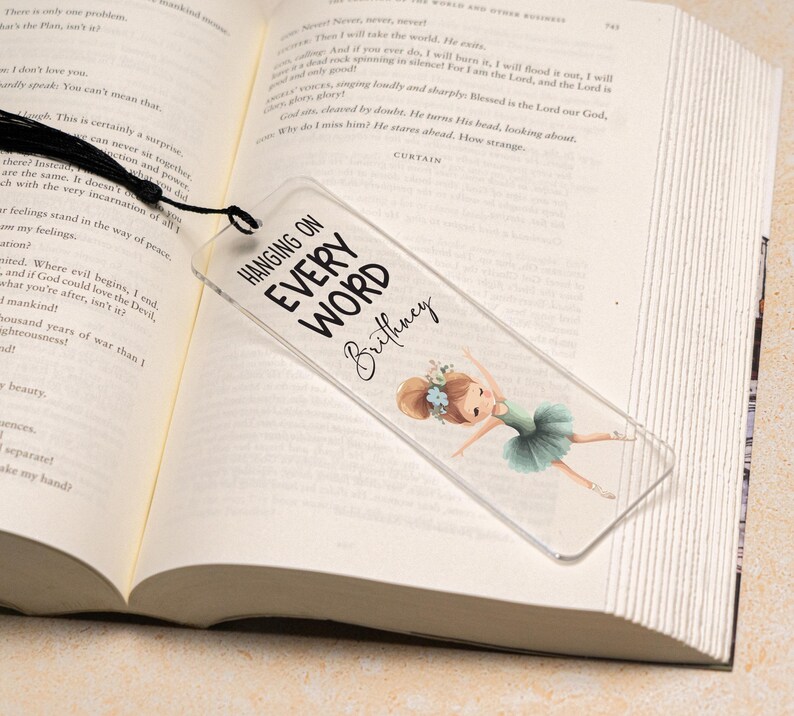 Bookworm Ballerina Bookmark, Acrylic Bookmark for Women, Cute Ballet ...