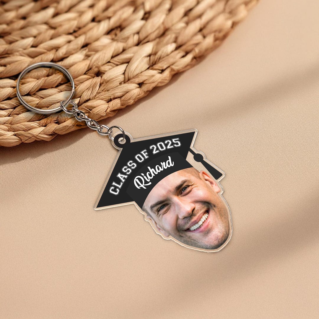 Custom Graduation Face Keychain, Cutout Grad Face Keychain, Class of ...