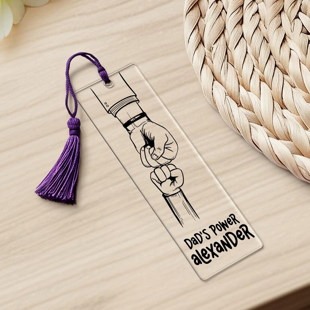 Custom Fathers Day Bookmark, Custom Name Bookmark, Acrylic Bookmark ...