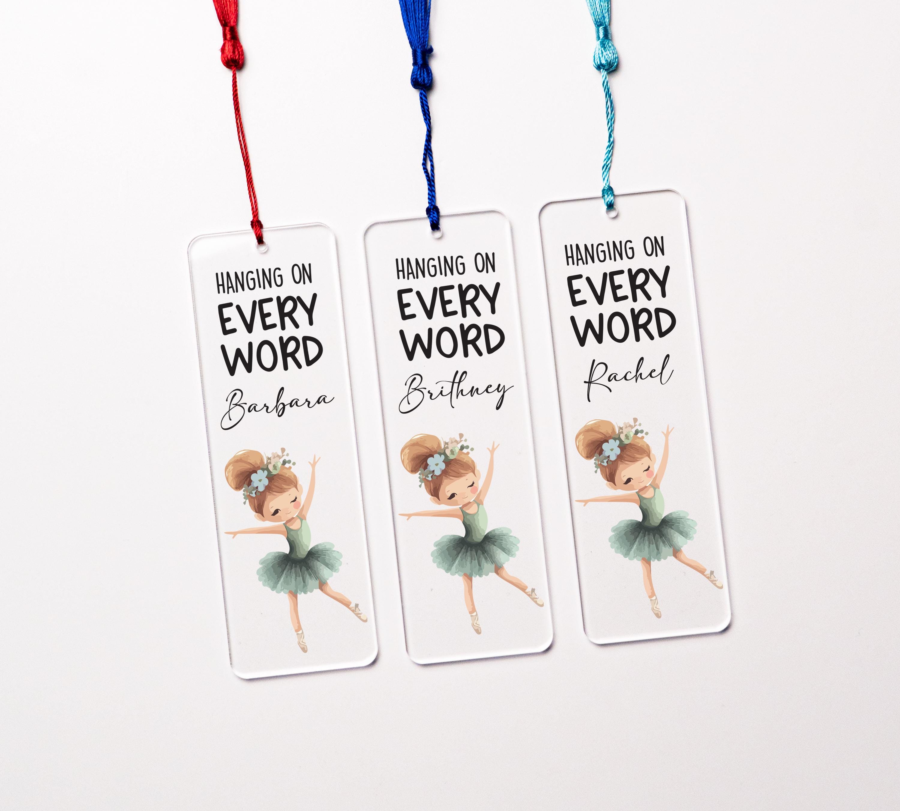 Bookworm Ballerina Bookmark, Acrylic Bookmark for Women, Cute Ballet ...