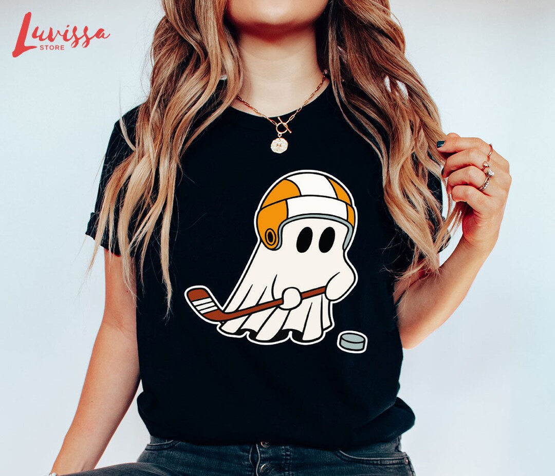Hockey Ghost Halloween T-shirt, Cute Ghost Shirt, Sports Ghost Shirt ...