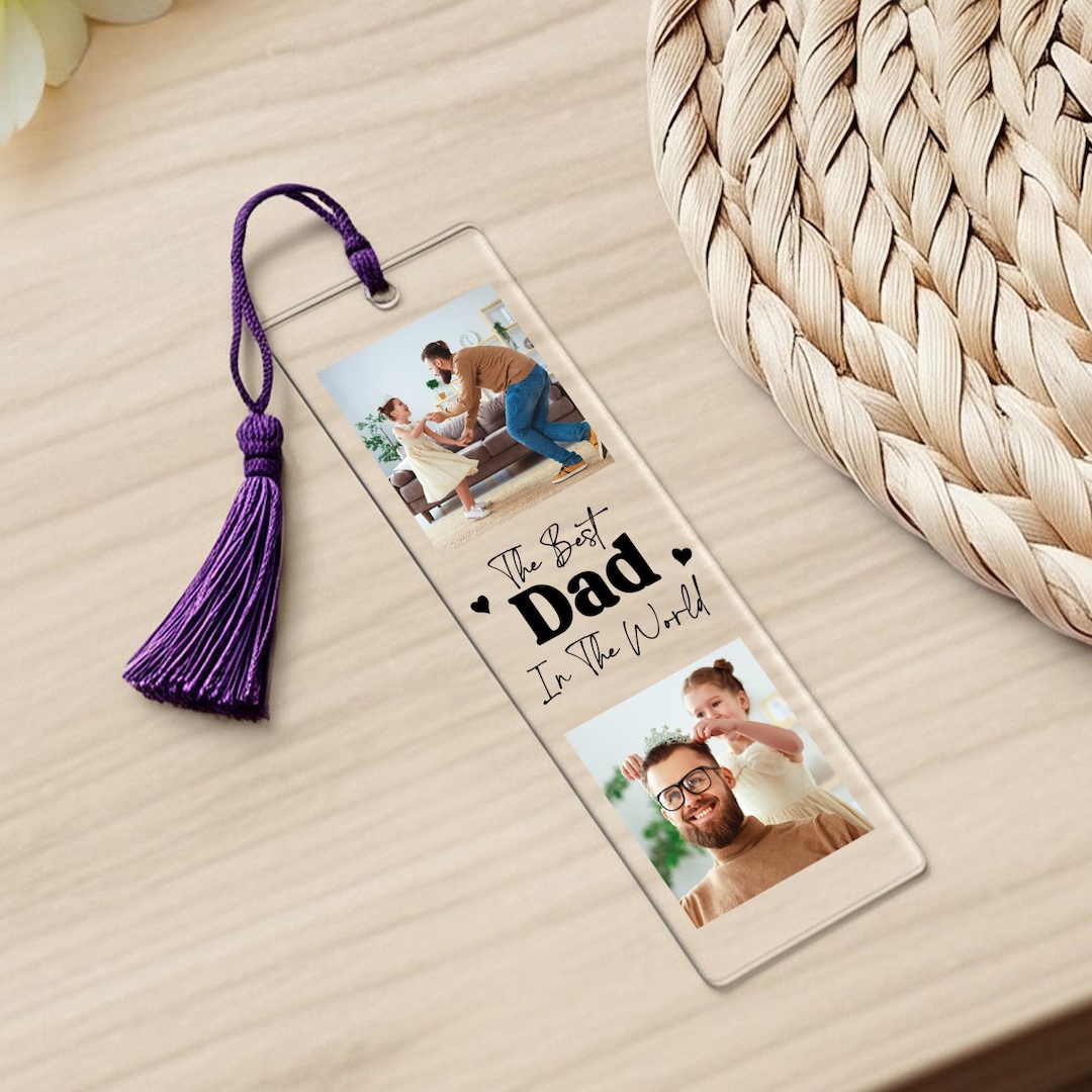 Personalized Fathers Day Picture Bookmark, Custom Photo Bookmark ...