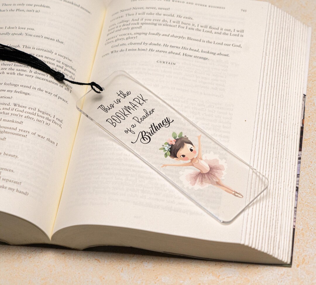 Bookworm Ballet Bookmark, Acrylic Bookmark for Women, Ballet Name ...