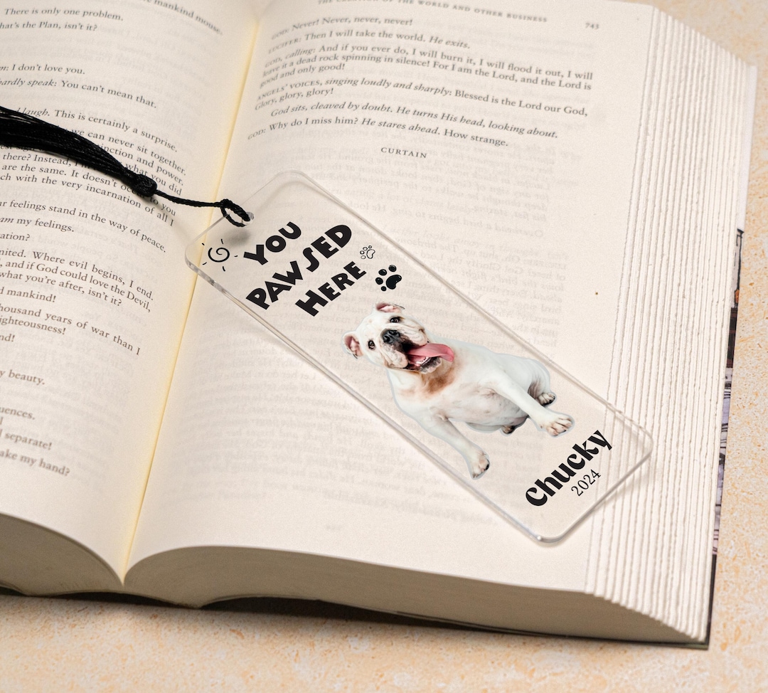 Dog Photo Bookmark, Dog Owner Gifts, Personalized Acrylic Bookend, Dog ...