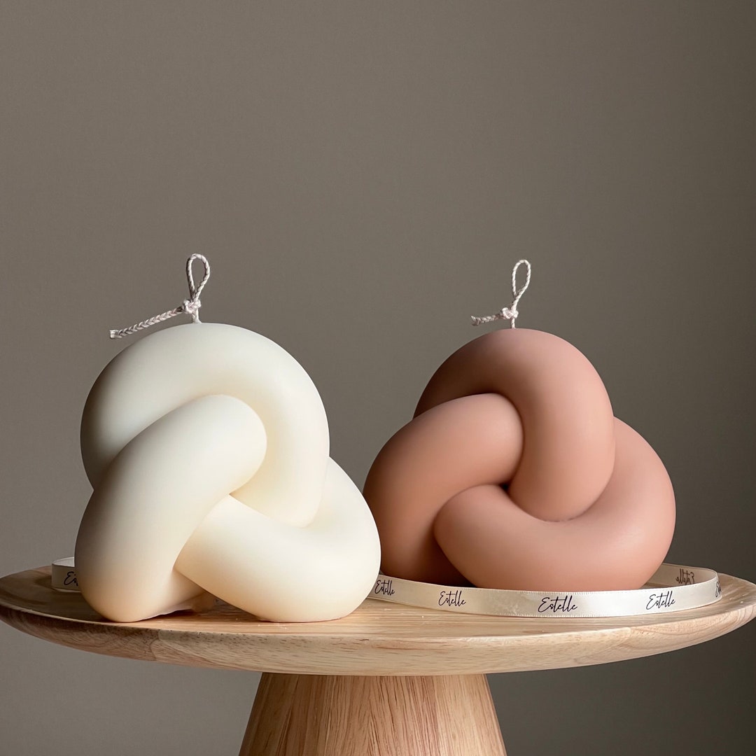 Large Minimalist Knot Candle | Trendy Rope Handmade Decorative Candle ...