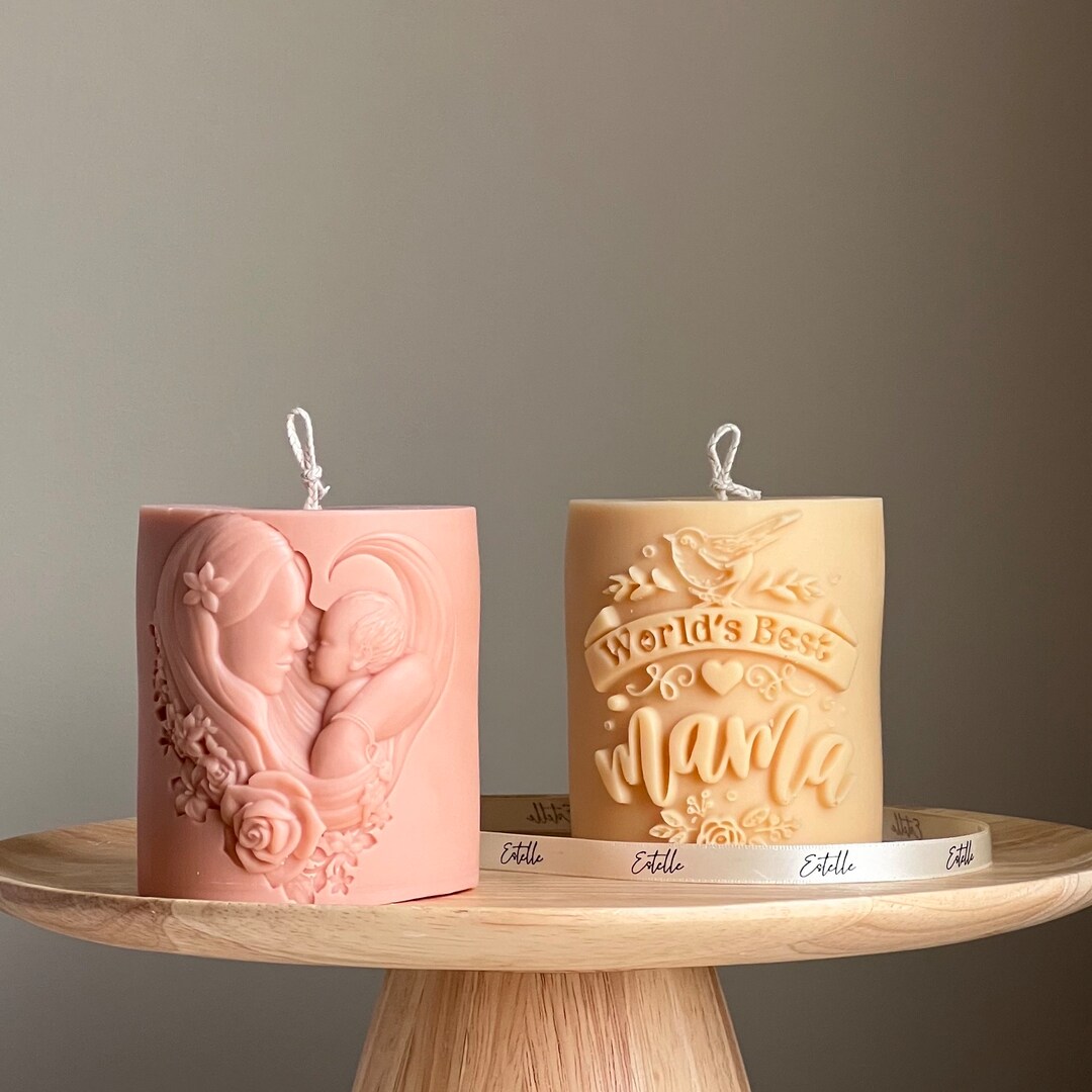 Best Mama Candle | Sculptural Pillar Candle | Mother's Day Gift ...