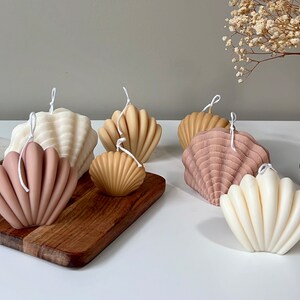 Large Sea Shell Candle | Decorative Soy Wax Candle | Clam Shell Candle ...