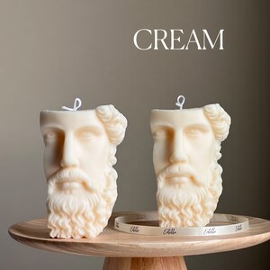 Greek Statue Half Head Candle| Zeus Bust Candle| Sculptural Pillar Soy ...