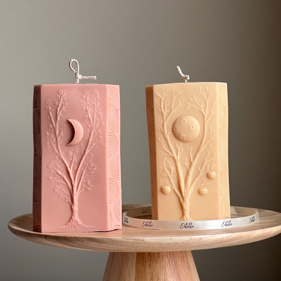 Huge Triangle Moon Seasons Candle | Handmade Decorative Candle | Pillar ...