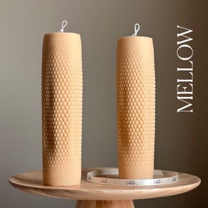 Tall Dotted Pillar Candle | Sculptural Pillar Candle | Tall Candle ...