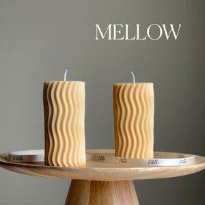 Handmade Ribbed Wave Pillar Candle: Trendy Home Decor - Etsy