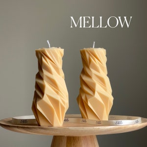 Diamond Pillar Candle | Sculptural Pillar Candle| Shaped Handmade Candle| Custom Color Scent ...