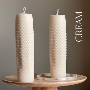 Tall Dotted Pillar Candle | Sculptural Pillar Candle | Tall Candle ...